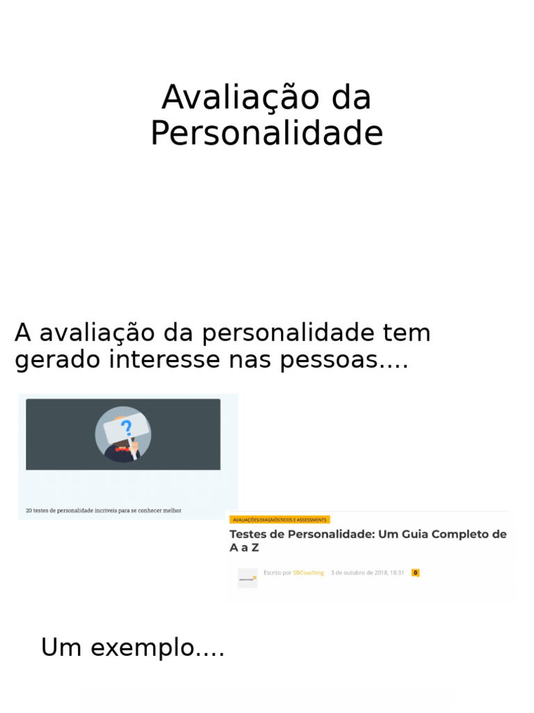 Avaliac A o Da Personalidade | PDF