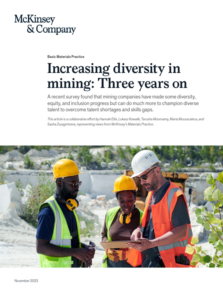 McKinsey - Increasing Diversity in Mining - Three Years On | PDF