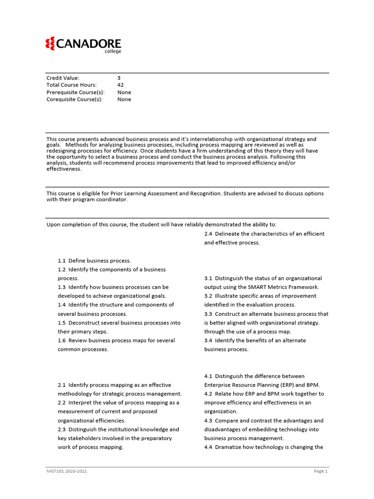 MGT-101 2020-2021 | PDF