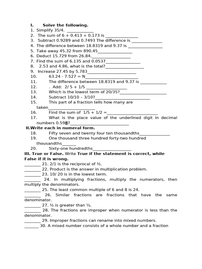Summative Math q1 1st | PDF