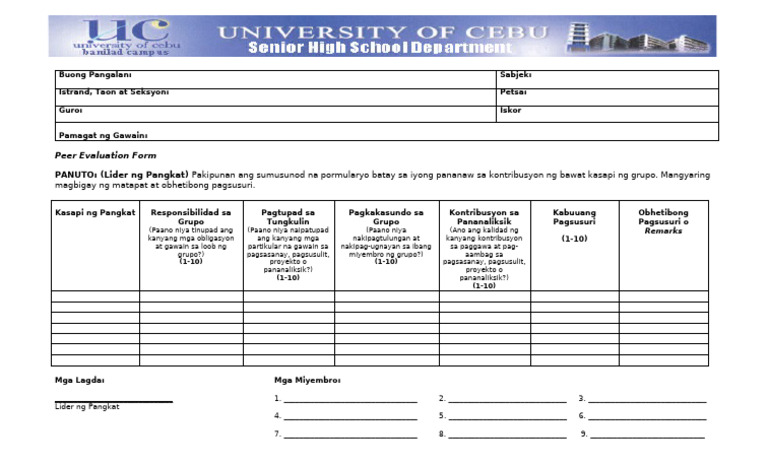 Peer Evaluation | PDF