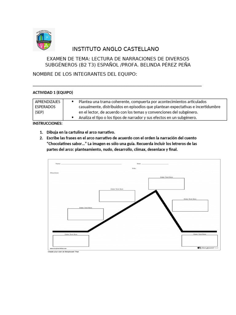 Examen Séptimo Tema El Cuento | PDF | Narración