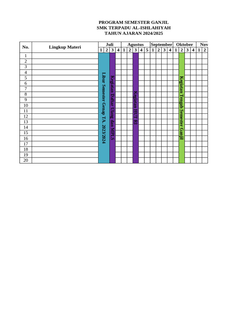 FORMAT PROGRAM SEMESTER | PDF