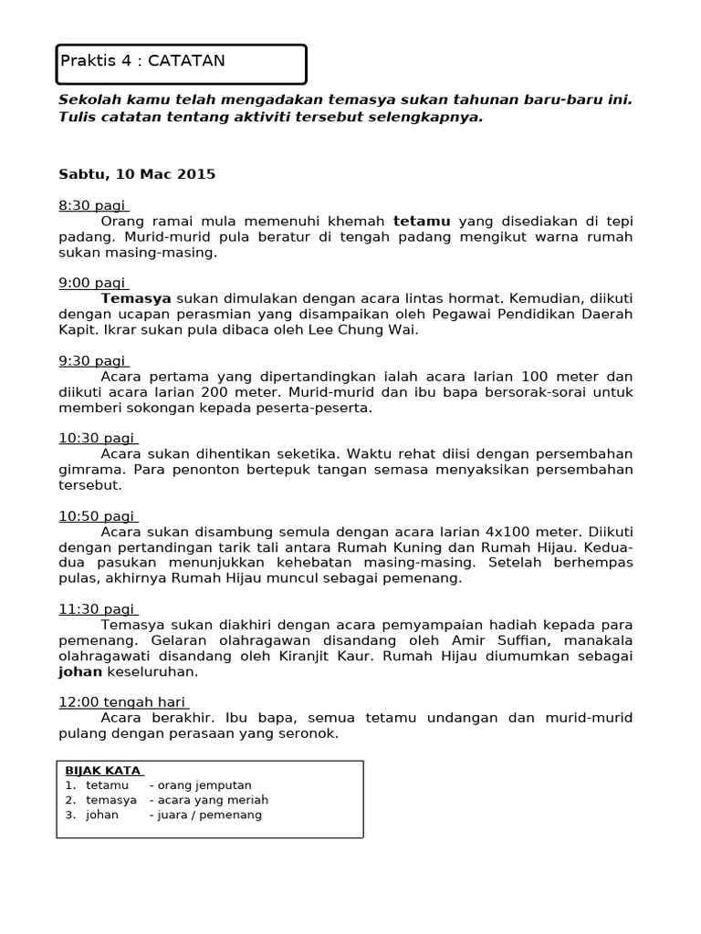 KARANGAN 4 - CATATAN | PDF