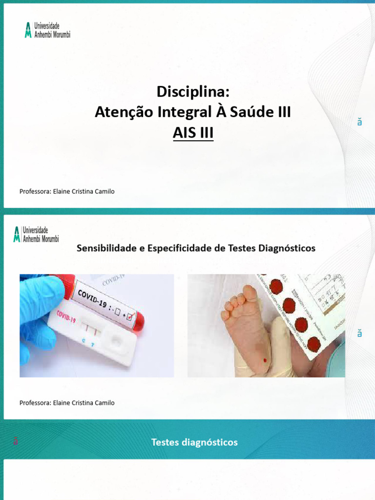 Sensibilidade e Especificidade de Testes Diagnósticos | PDF