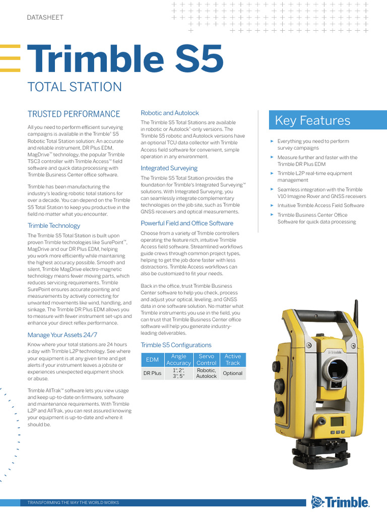 Datasheet - Trimble S5 | PDF