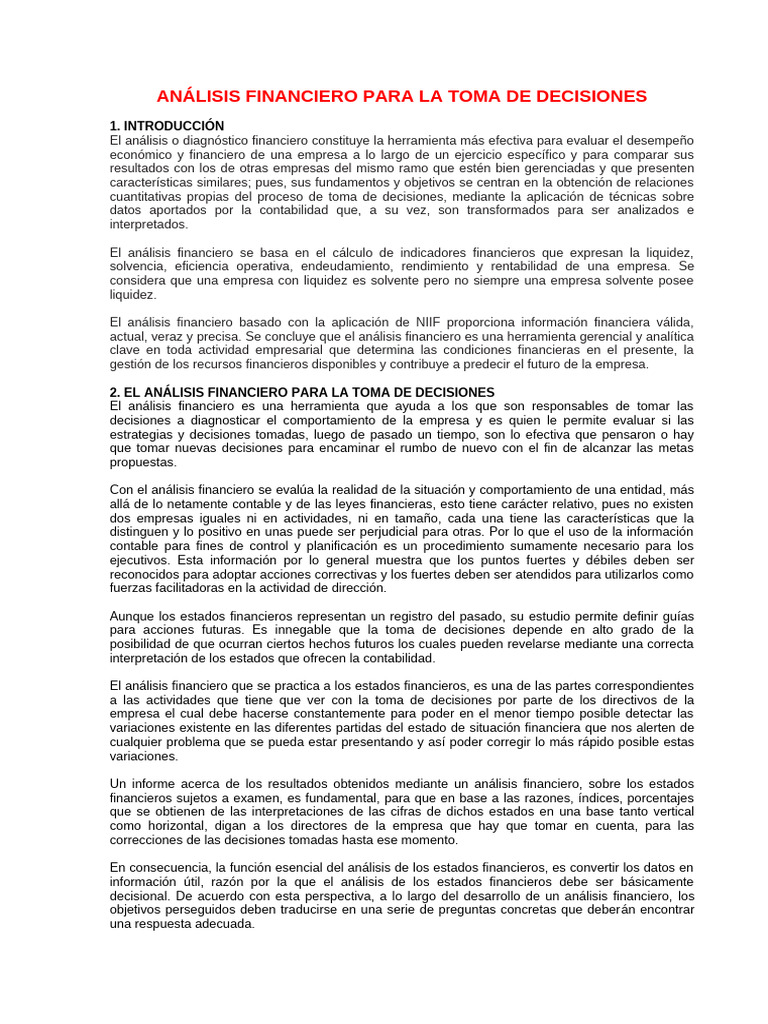 Cap 3 ANÁLISIS FINANCIERO PARA LA TOMA DE DECISIONES Ok4 | PDF ...