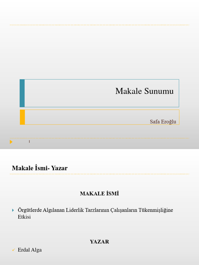 Makale Sunumu Ornegi | PDF