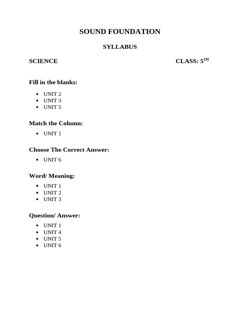 Sound Foundation | PDF