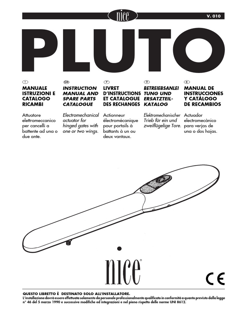 NICE PLUTO Manual | PDF