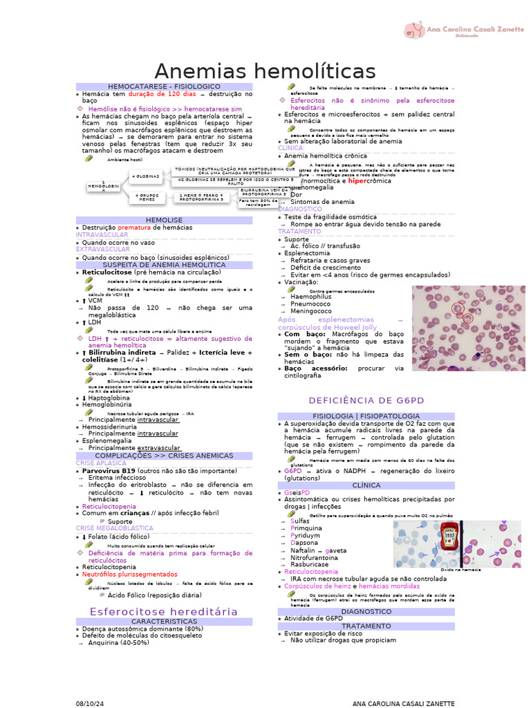 Anemias Hemolíticas | PDF