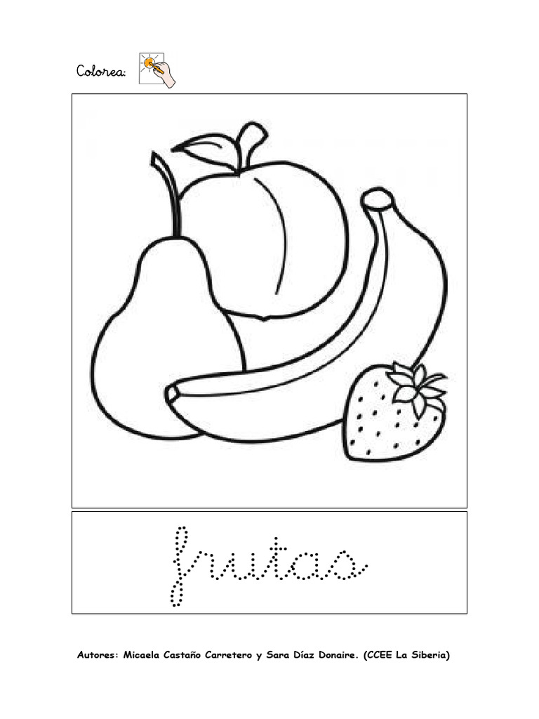 FRUTAS Colorea y Repasa La Palabra | PDF