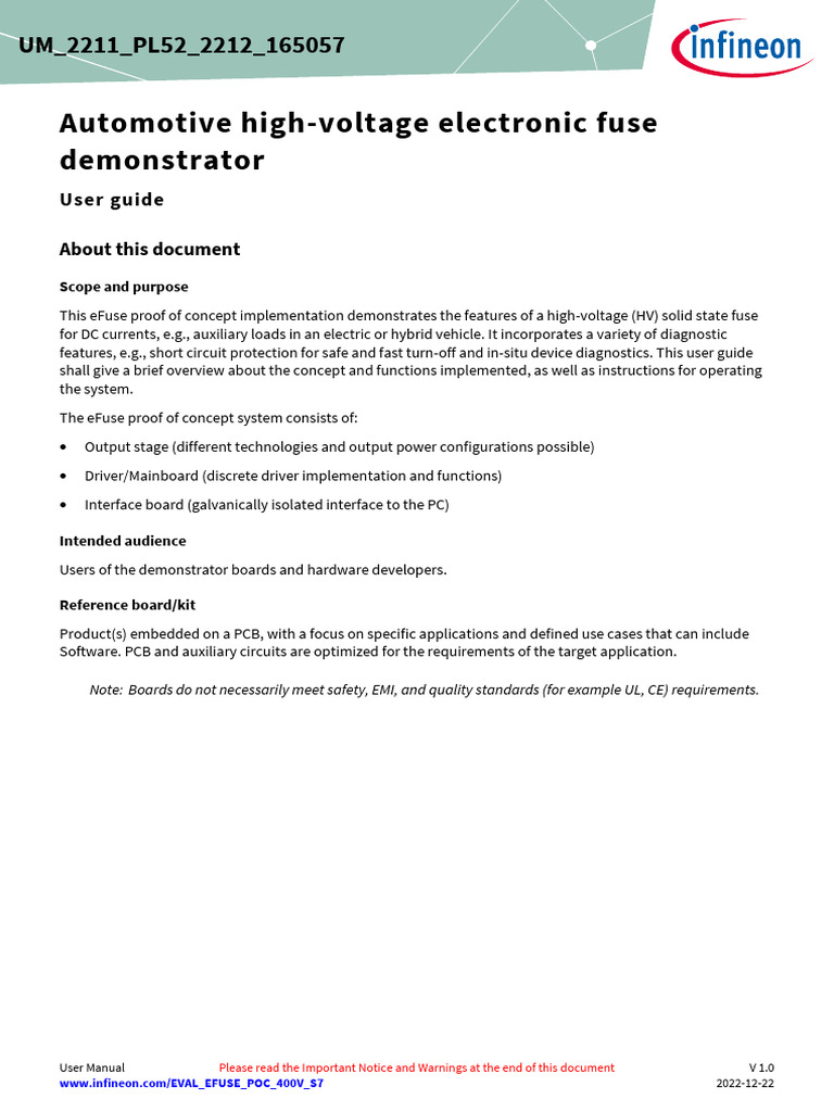 Infineon-EVAL EFUSE POC 400V S7 Automotive High-Voltage Electronic Fuse ...