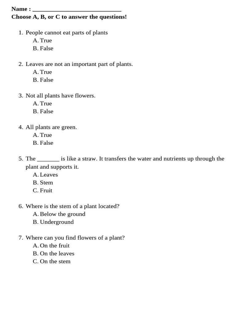 Science - Plants | PDF