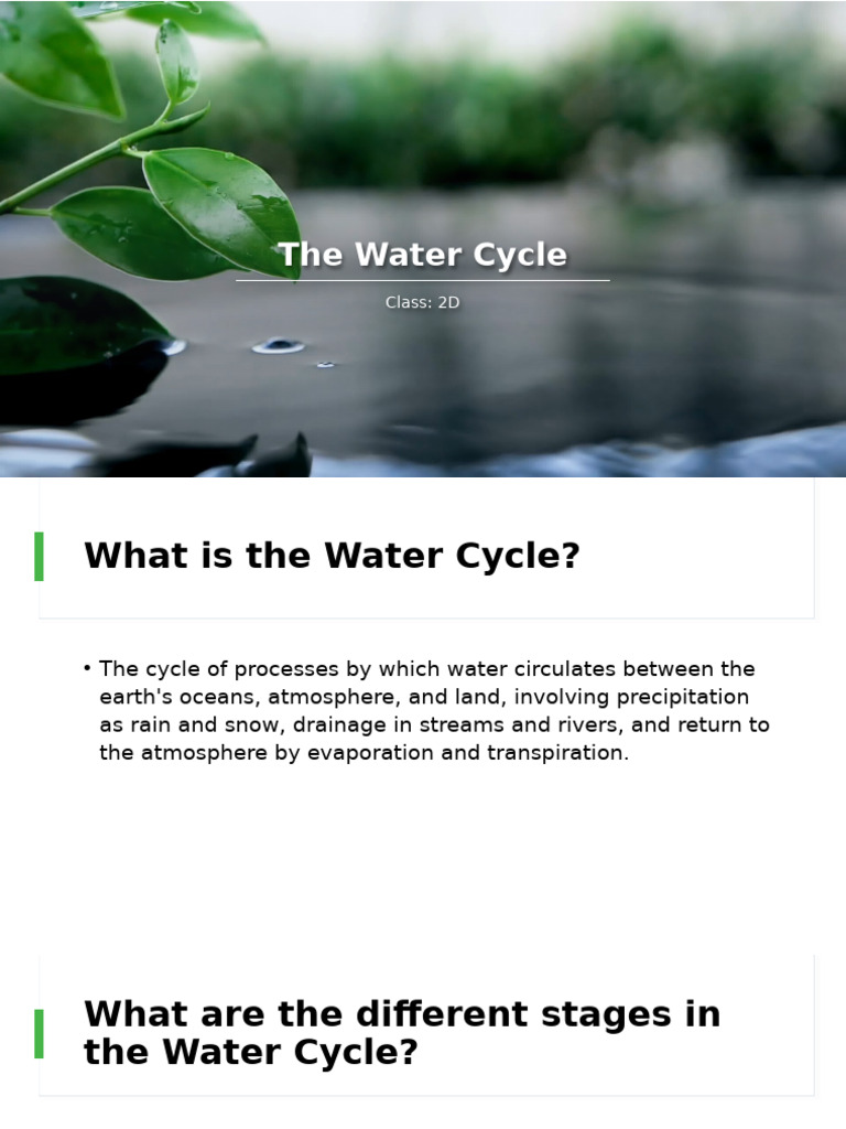 The Water Cycle | PDF