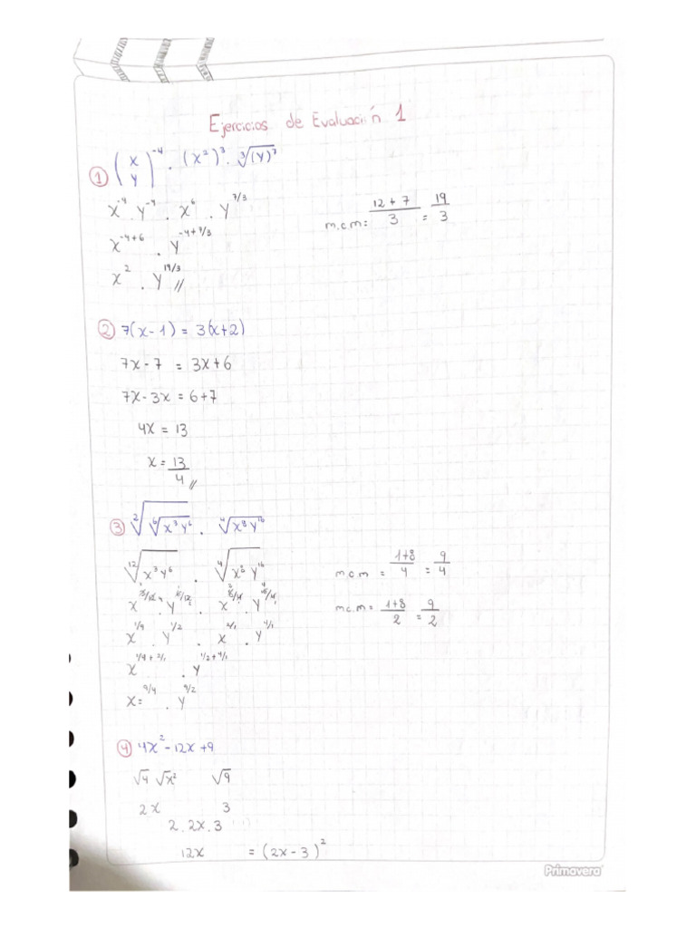 Ejercicio de Evaluación Mate | PDF