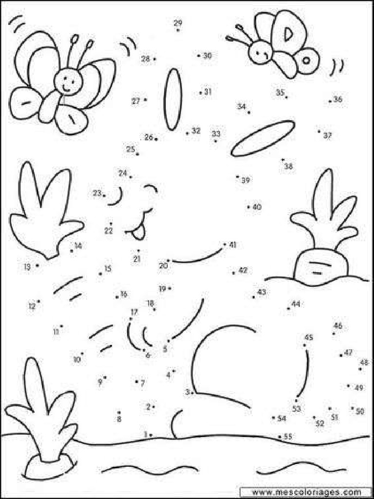 Dibujos para Unir Puntos Del 1 Al 100 Conejo 7 | PDF