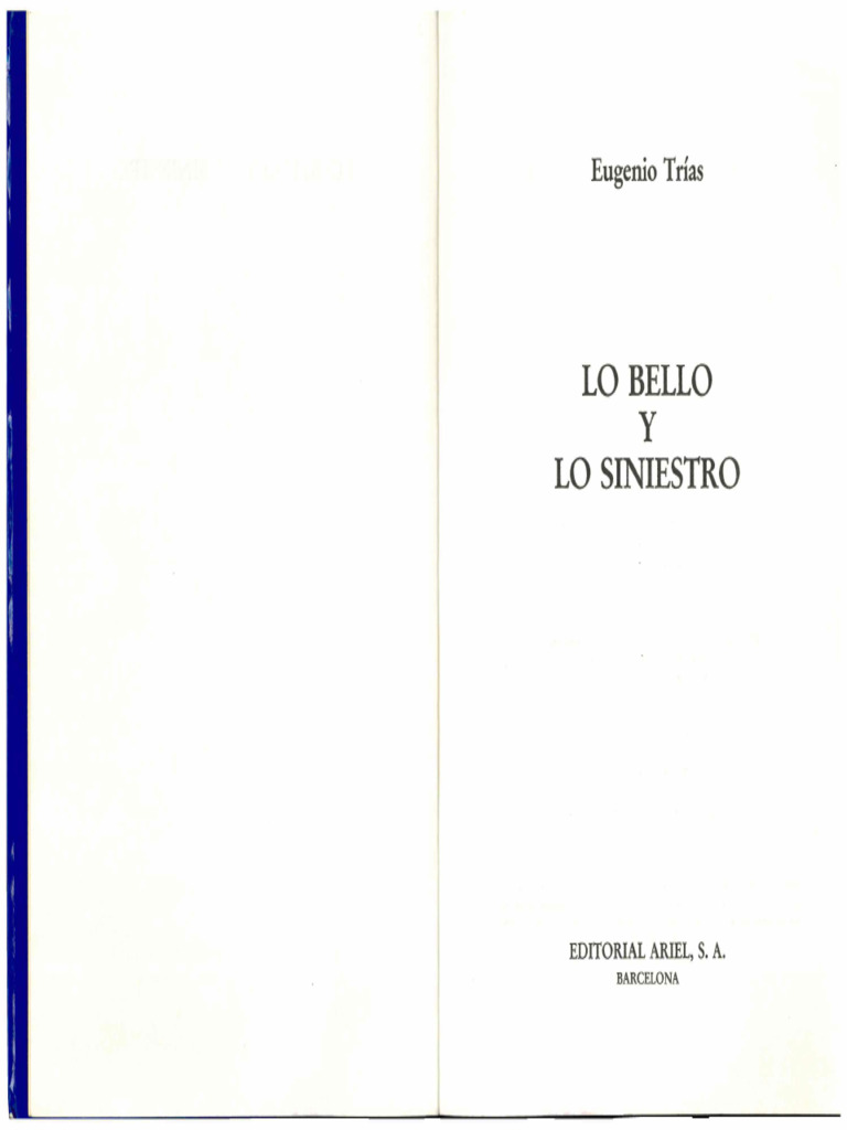 Trías, Eugenio. - Lo Bello y Lo Siniestro (Primera Parte) | PDF
