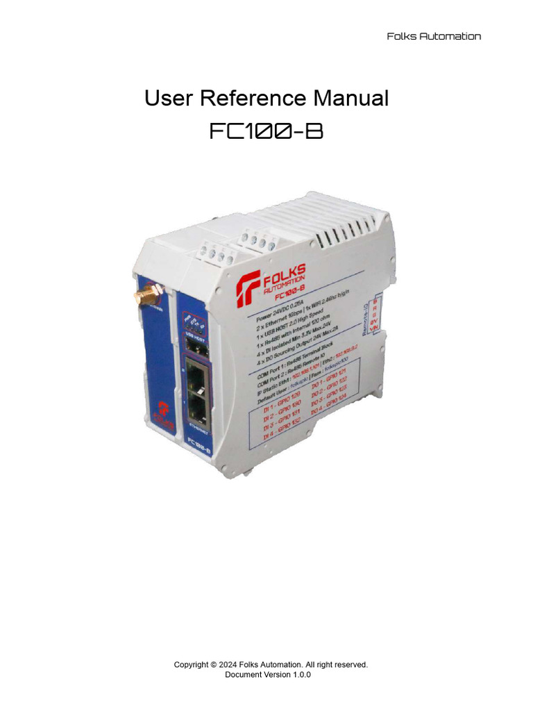 User Manual Folks Automation FC100B - Compressed | PDF | Computer Architecture | Computer Hardware