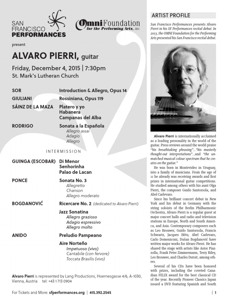 Alvaro Pierri - Program Notes | PDF