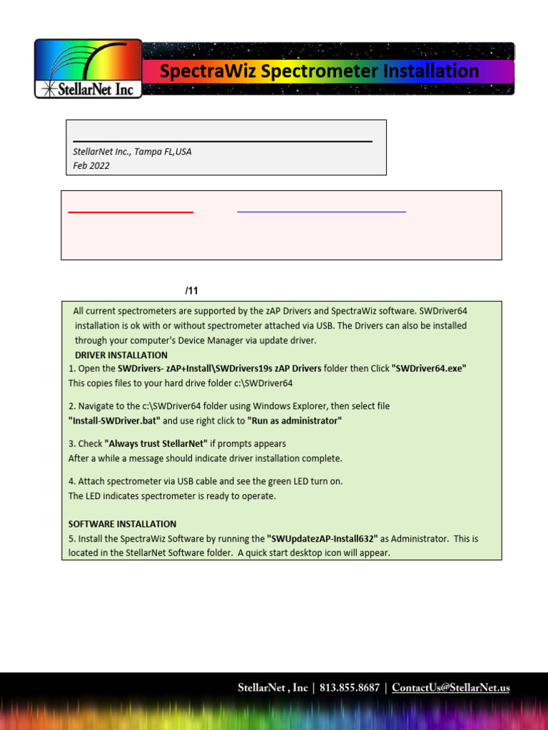 Spectrometer Installation | PDF