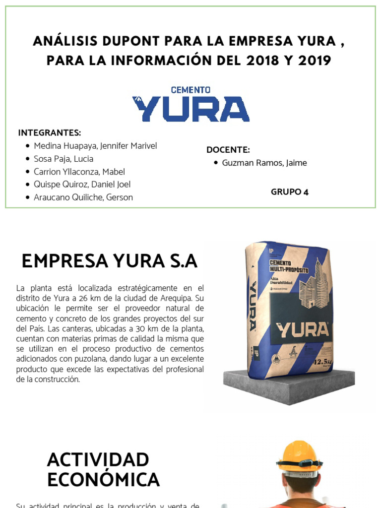 Análisis Dupont - Yura - Grupo 4 | PDF