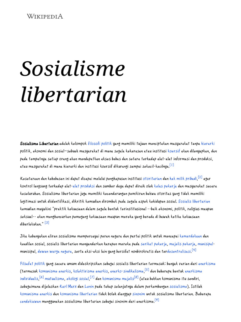 Sosialisme Libertarian - Wikipedia Bahasa Indonesia, Ensiklopedia Bebas ...