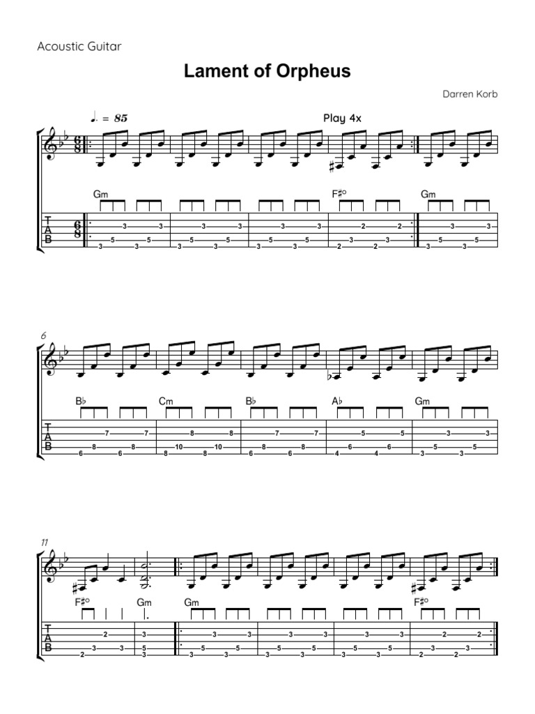 Lament of Orpheus Guitar | PDF