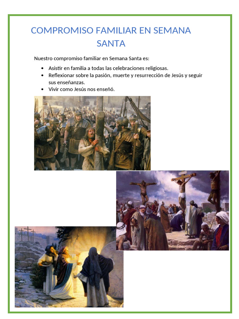 Nuestro Compromiso Familiar en Semana Santa Es | PDF