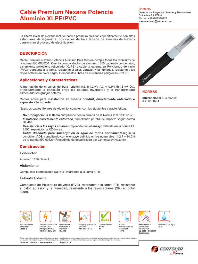 Nexans - Cable-Premium-Nexans-Potencia | PDF