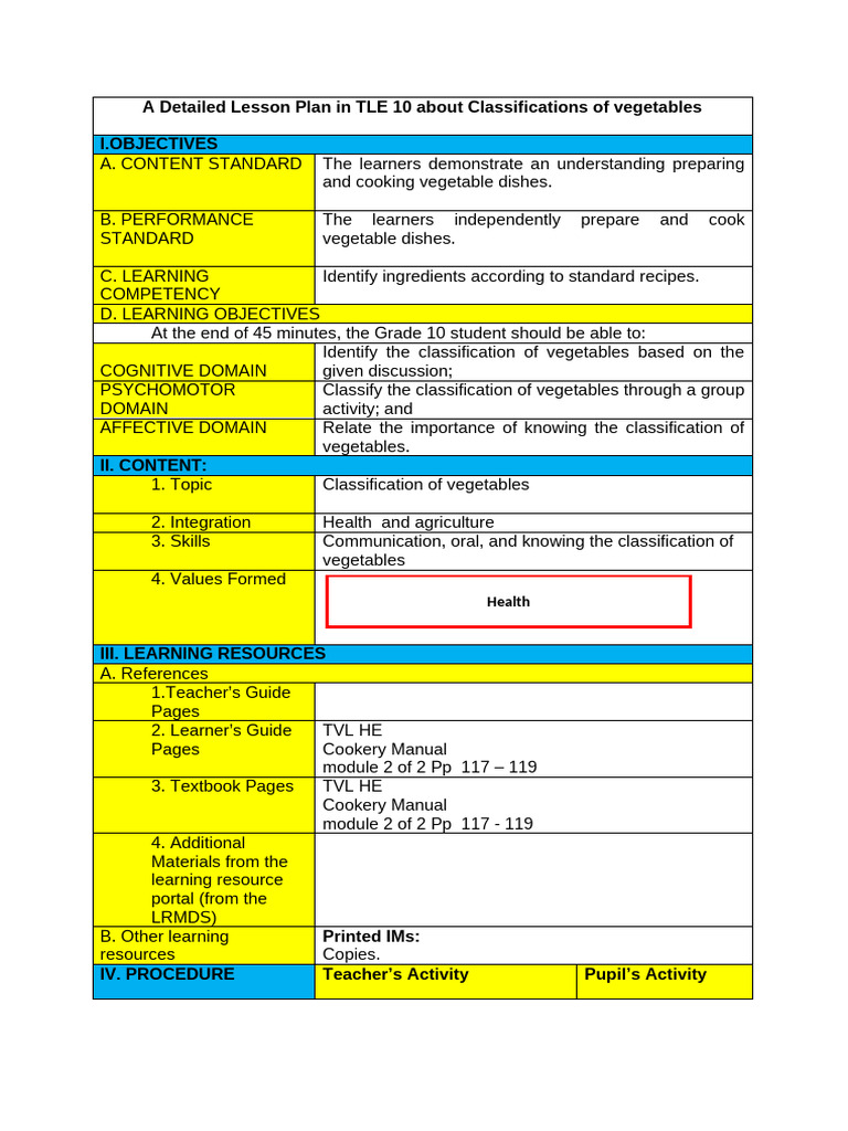 DLP Classification of Vegetables. | PDF