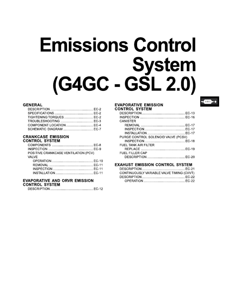 Emissions Control System (G4GC-GSL 2.0) | PDF