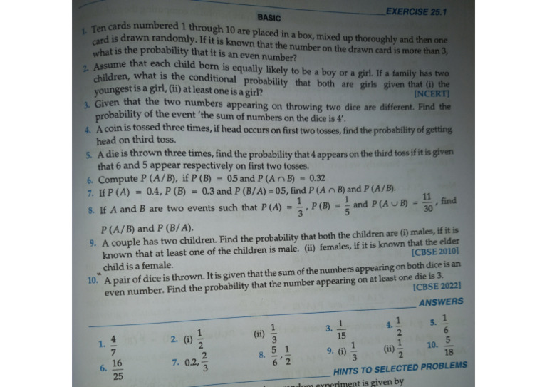 Probability Exercise 1 | PDF