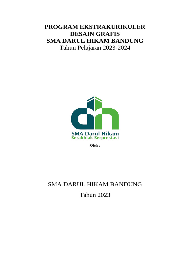 Template Program Ekskul SMA Darul Hikam | PDF