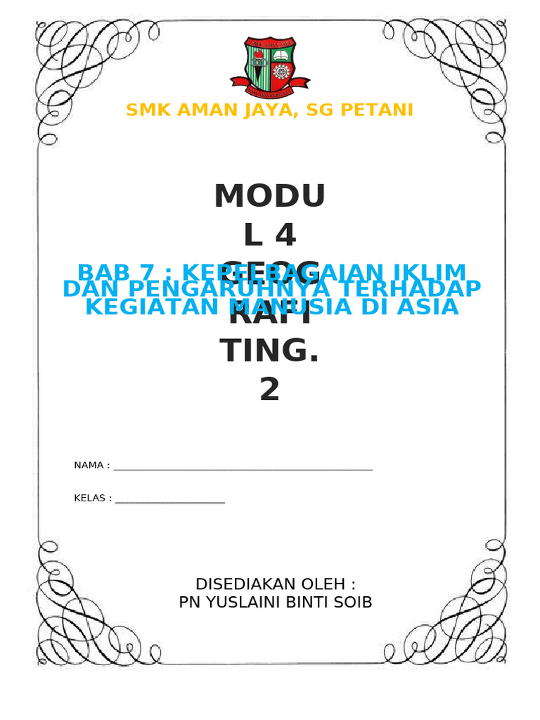 modul geografi bab 7 f2 | PDF