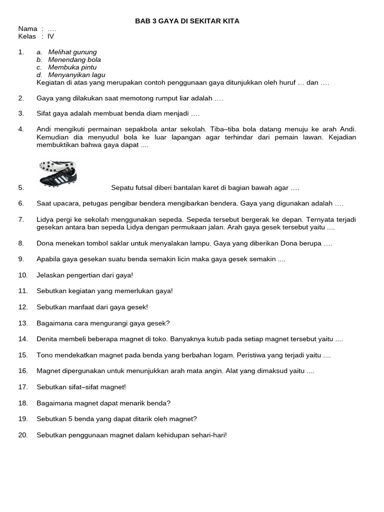 Bab 3 Gaya Di Sekitar Kita | PDF