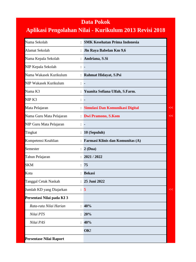 10 Fkk (a)- Nilai Uas 2 Simdig | PDF