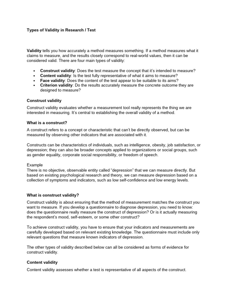 Types of Validity | PDF