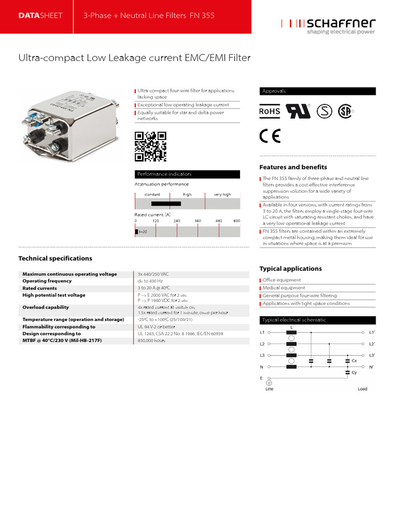 Ultra-Compact Low Leakage Current EMC/EMI Filter: Sheet 3-Phase ...