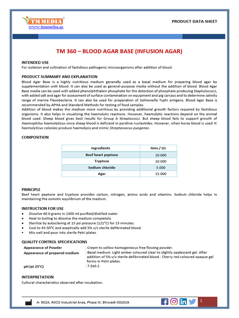Agar Base Sangre | PDF