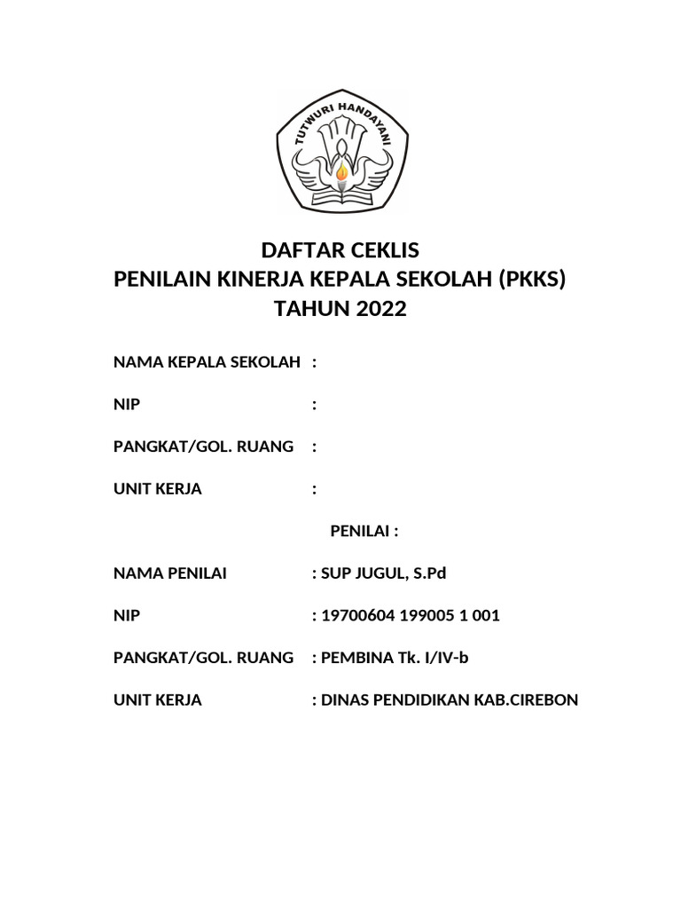 Daftar Ceklis PKKS 2022 | PDF