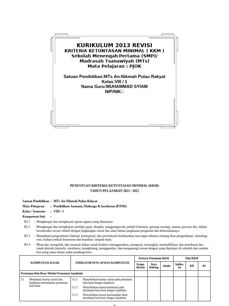 Penentuan KKM | PDF