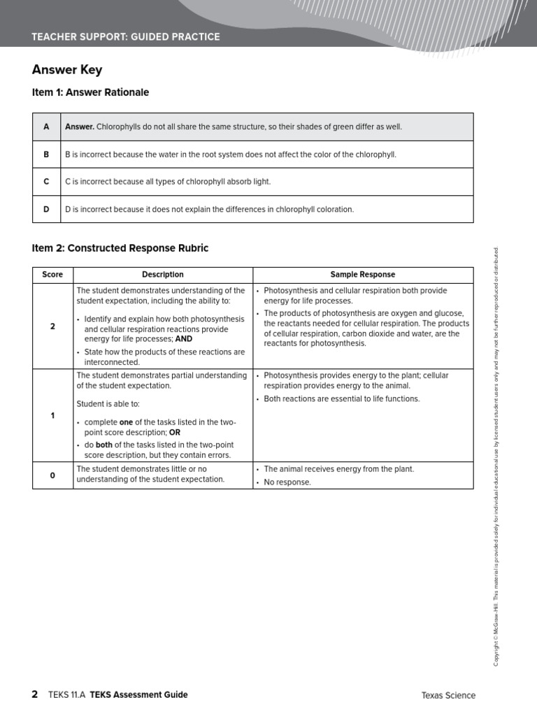 Key 11.A STAAR Aligned Test Review | PDF