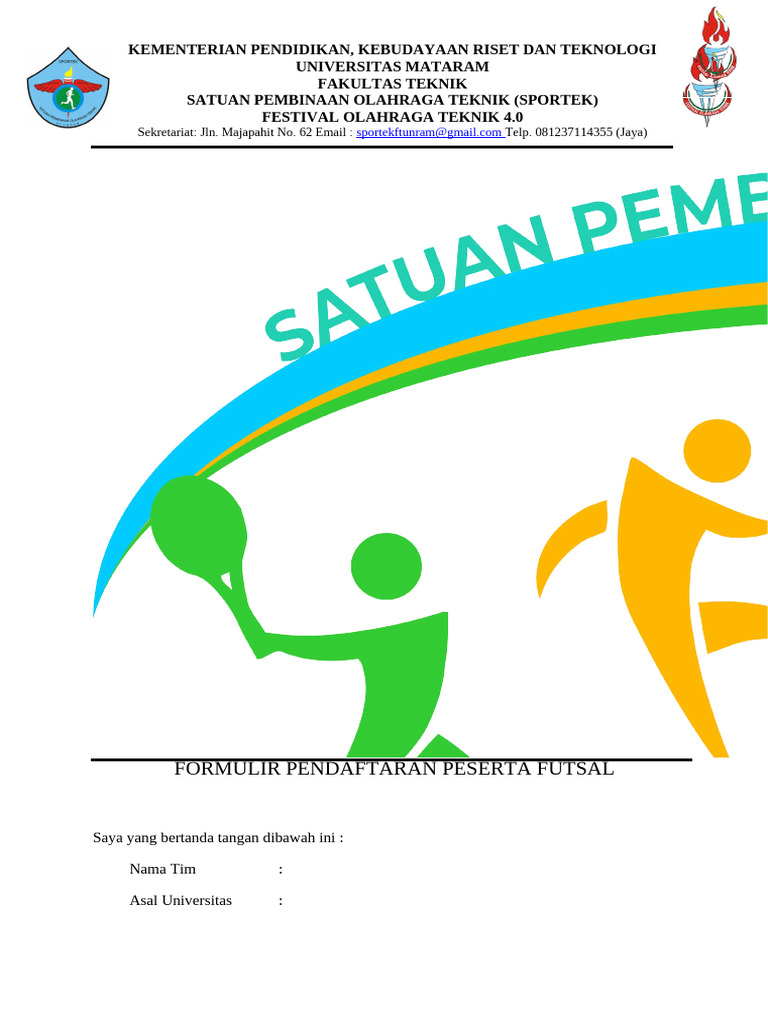 Form Pendaftaran Futsal | PDF