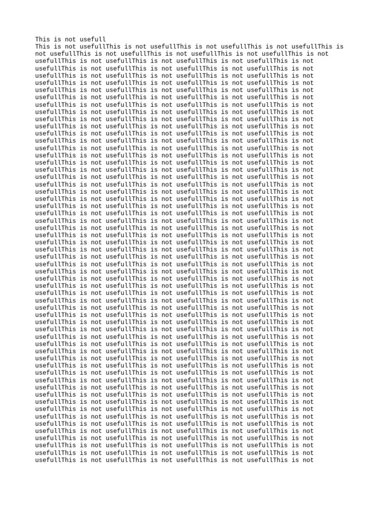 This Is Not Usefull | PDF