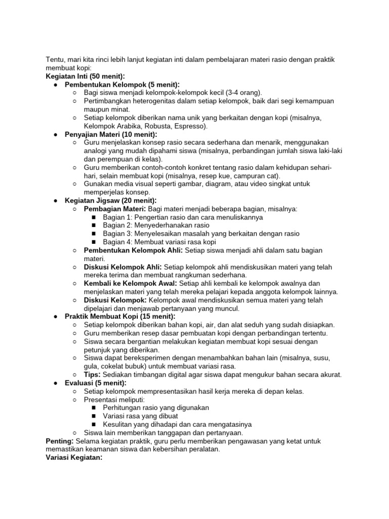 Detailkan Lagi Untuk Kegiatan Inti Dalam Pembelaj... | PDF