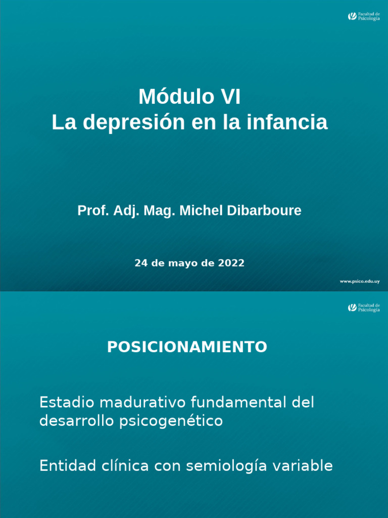 Módulo VI Depresión en La Infancia Guía de Lectura | PDF