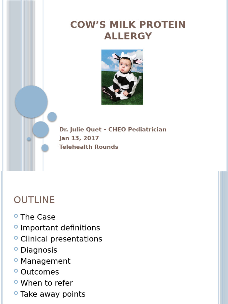 Dr. Julie Quet Cows Milk Protein Allergy | PDF