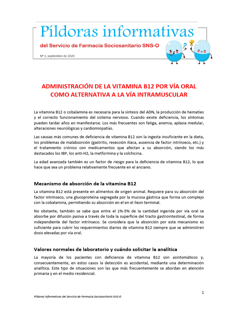 Píldoras 3 - Vitamina B12 | PDF