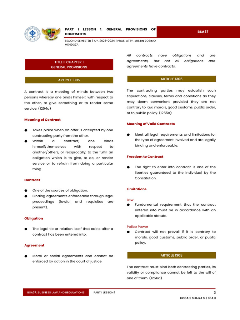 [BSA37] 02 Part I Lesson 1 | PDF